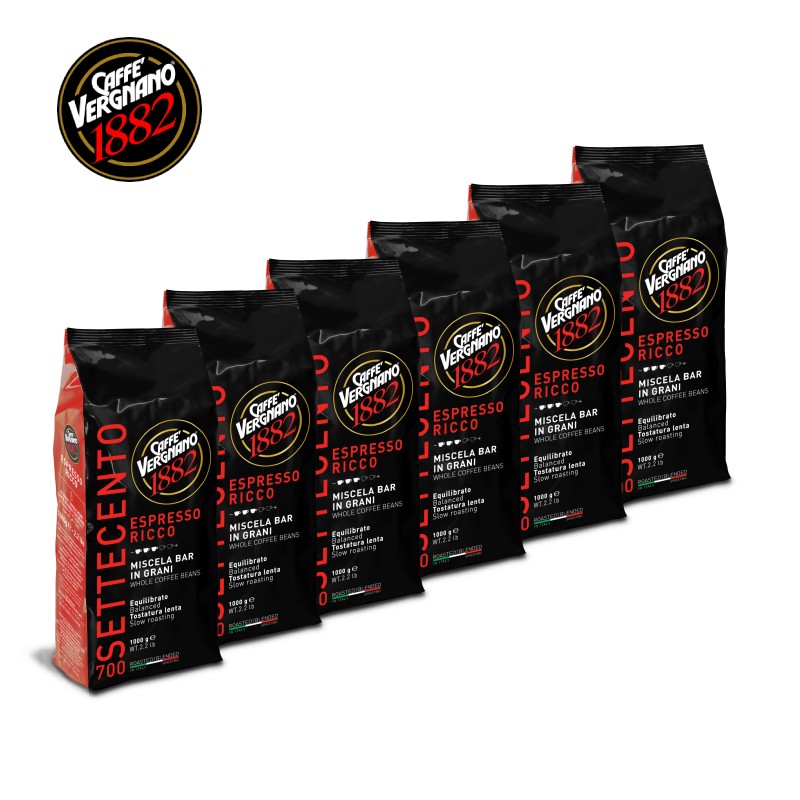 Caffè Vergnano 700 Espresso Ricco 6 Pakete - 6 Kg